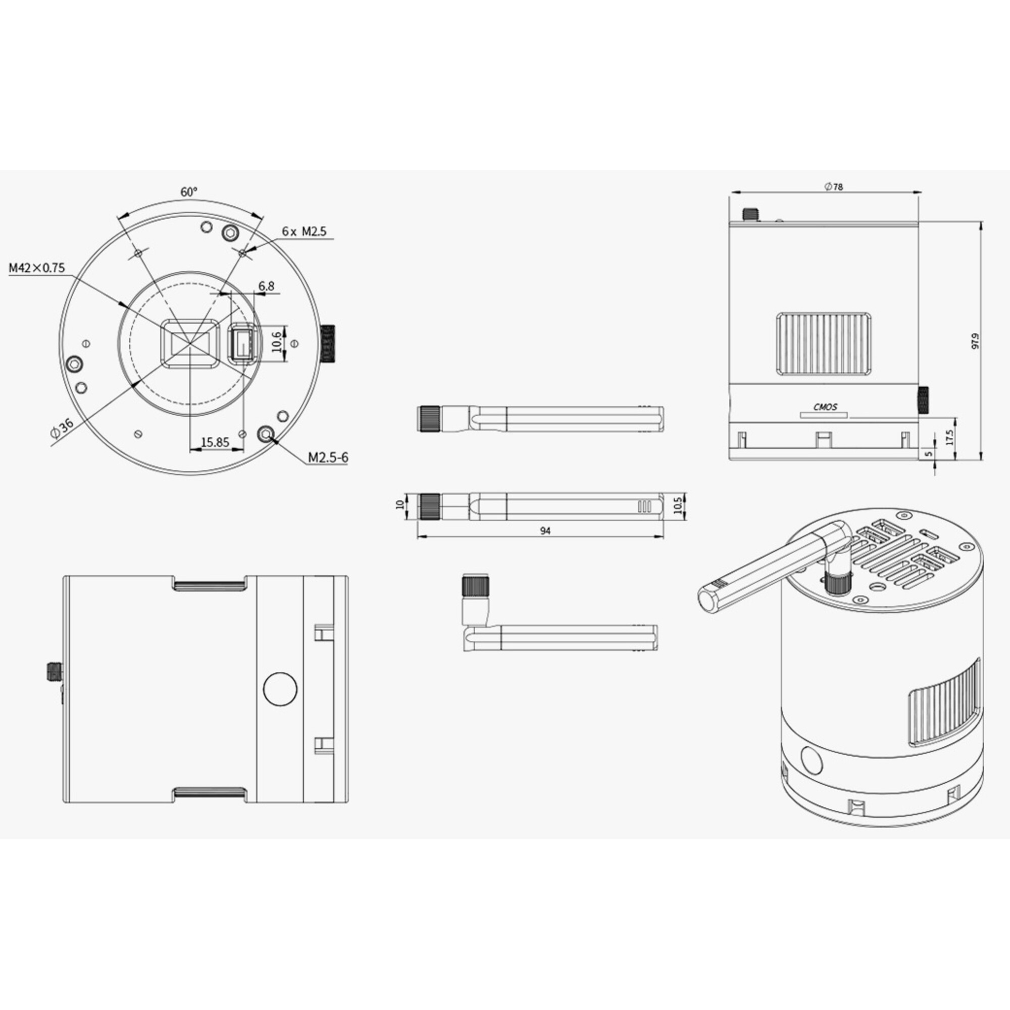 Caméra ZWO ASI 585 MC-Air Color