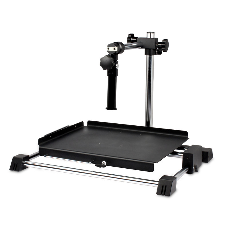 Statif à bras fixe Motic Potence avec table mobile, colonne Ø 32mm