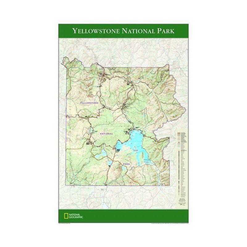 National Geographic Landkarte Yellowstone National Park Poster